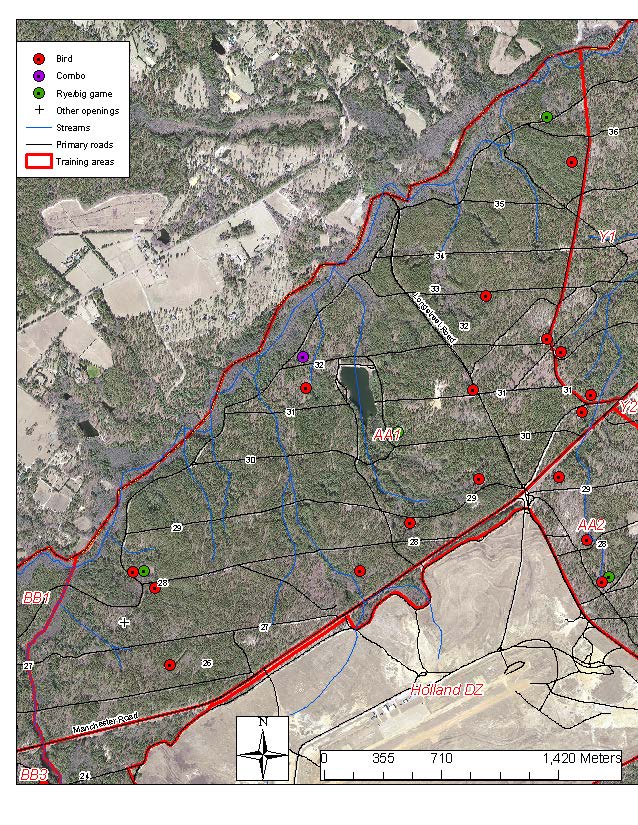 Food Field Locations - Fort Bragg - iSportsman